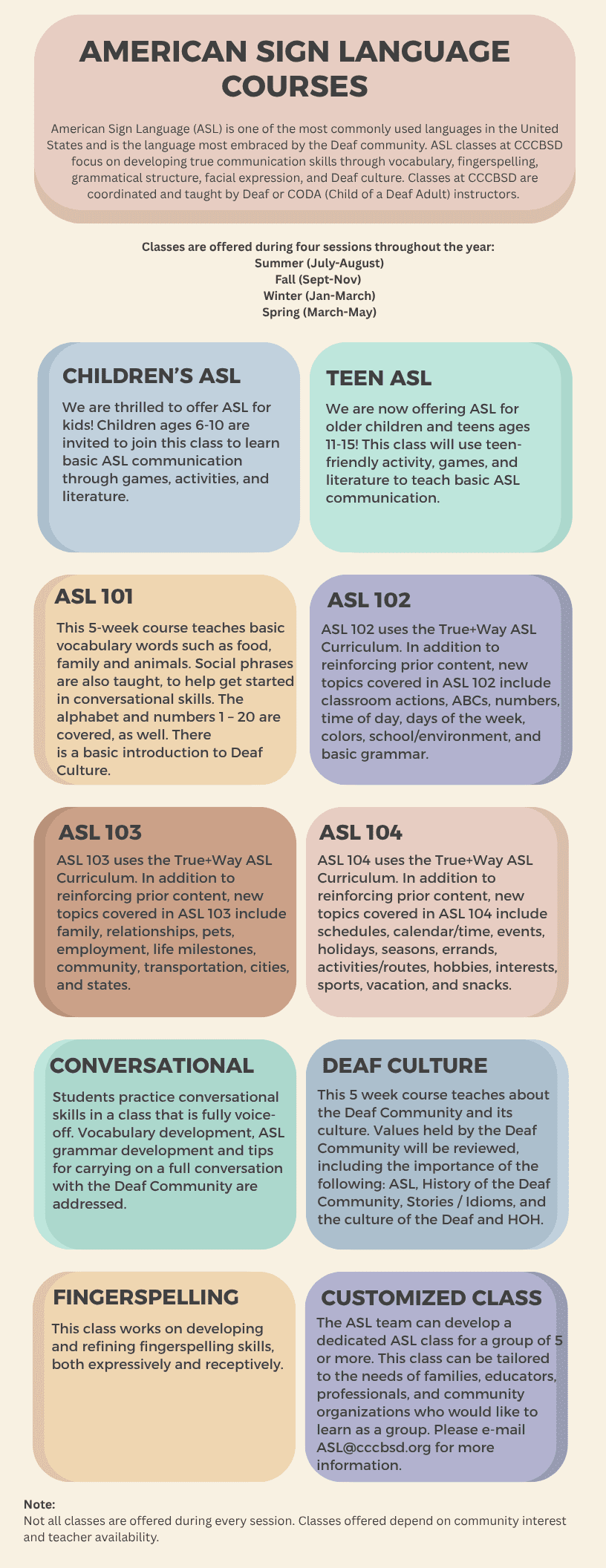 American Sign Language Classes Beverly, MA | CCCBSD Programs